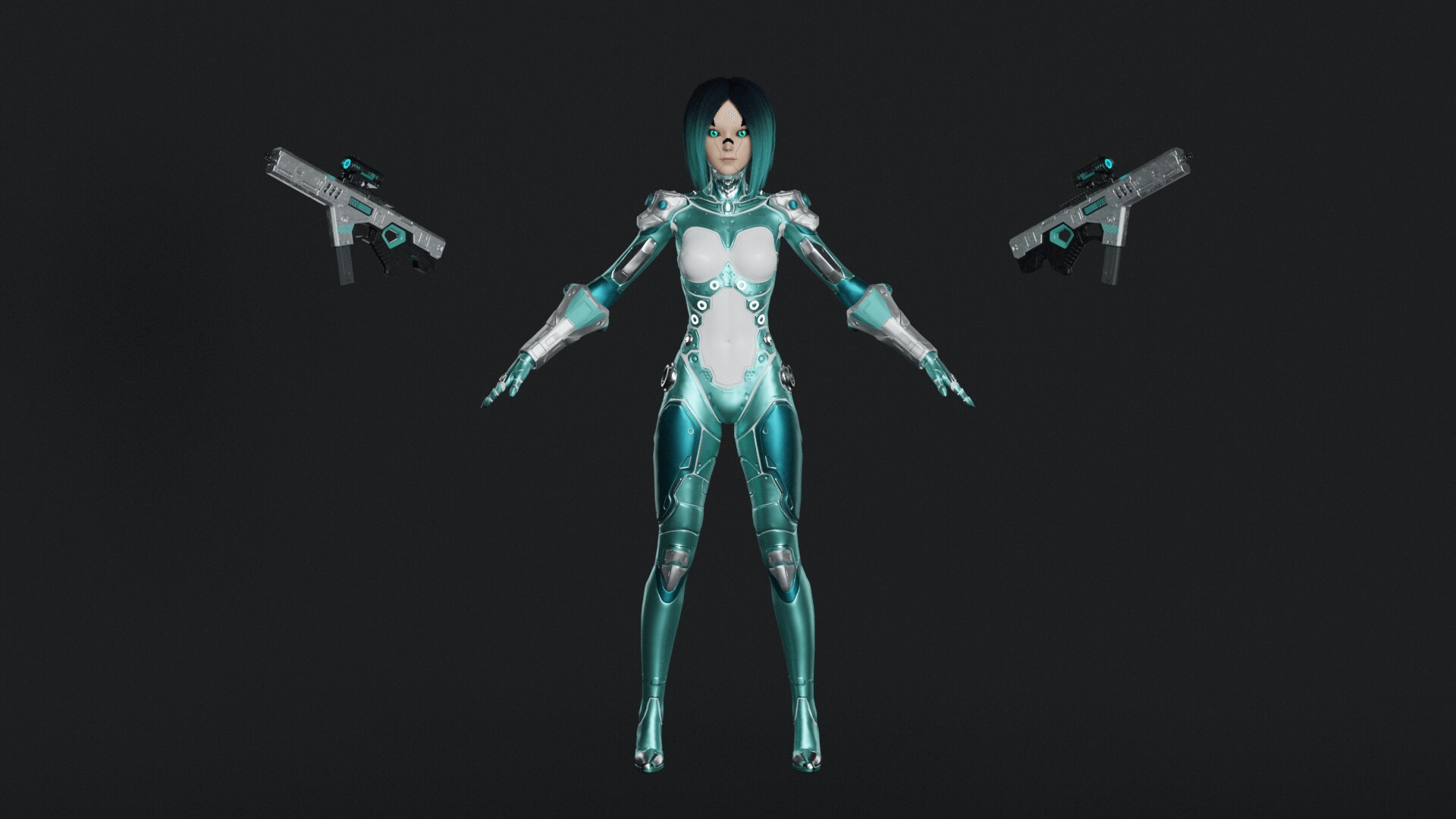 Cyber Girl Game Ready Model in Characters - UE Marketplace