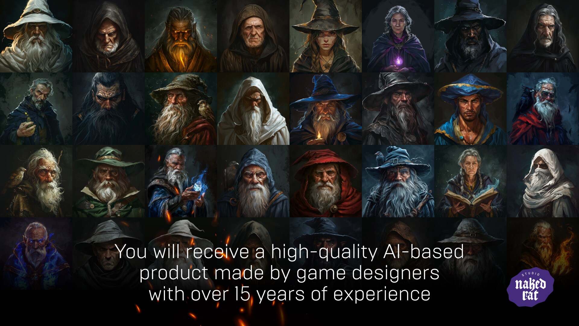 Sorcerers Avatar Portraits, Warlock, Wizard and Witch Avatars Icons SET ...