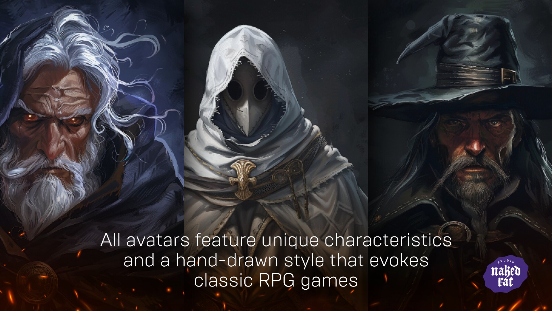 Sorcerers Avatar Portraits, Warlock, Wizard and Witch Avatars Icons SET ...