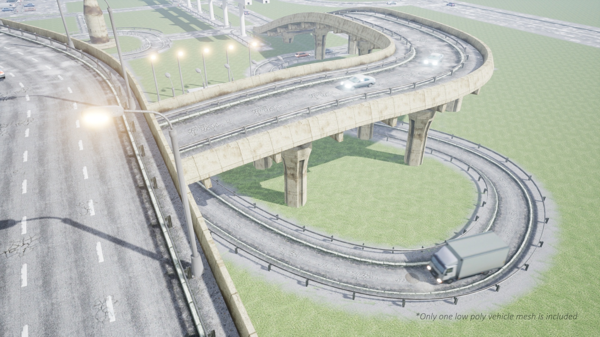 在蓝图创建的procedural Road And Highway Tool With Simple Vehicle Traffic 虚幻引擎商城