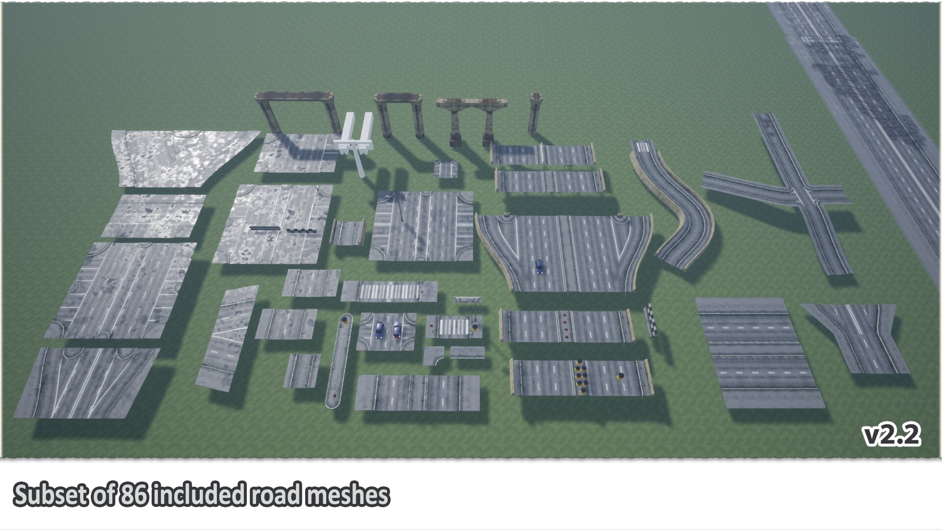 Procedural Road And Highway Tool With Simple Vehicle Traffic In