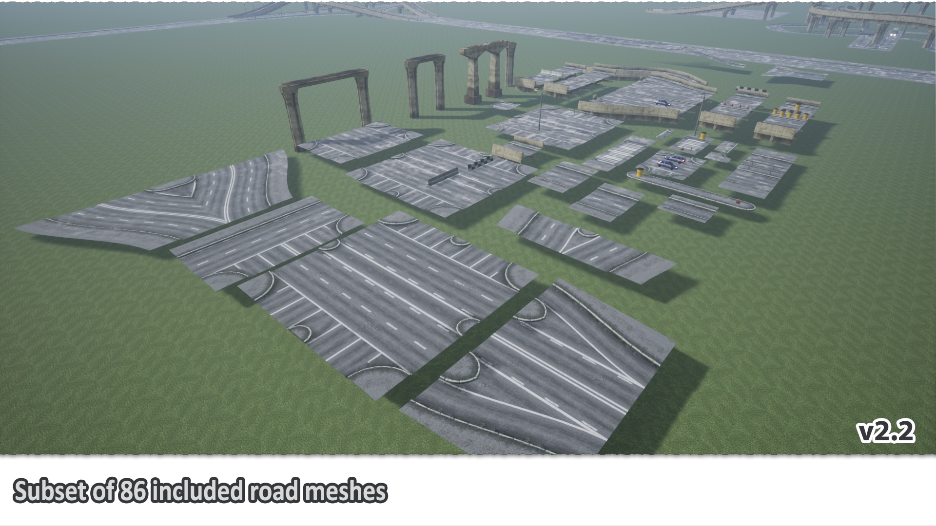 Procedural Road And Highway Tool With Simple Vehicle Traffic In