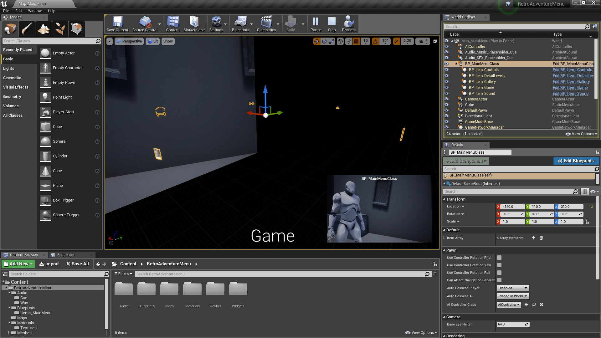 Retro Adventure Menu in Blueprints - UE Marketplace