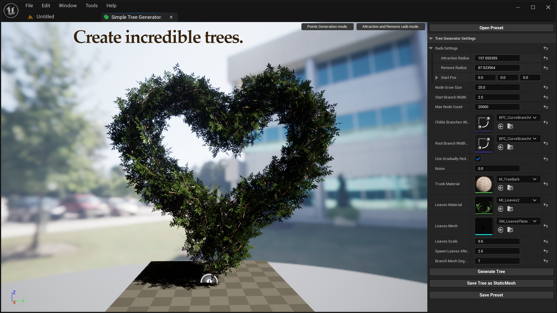 Simple Tree Generator in Code Plugins - UE Marketplace