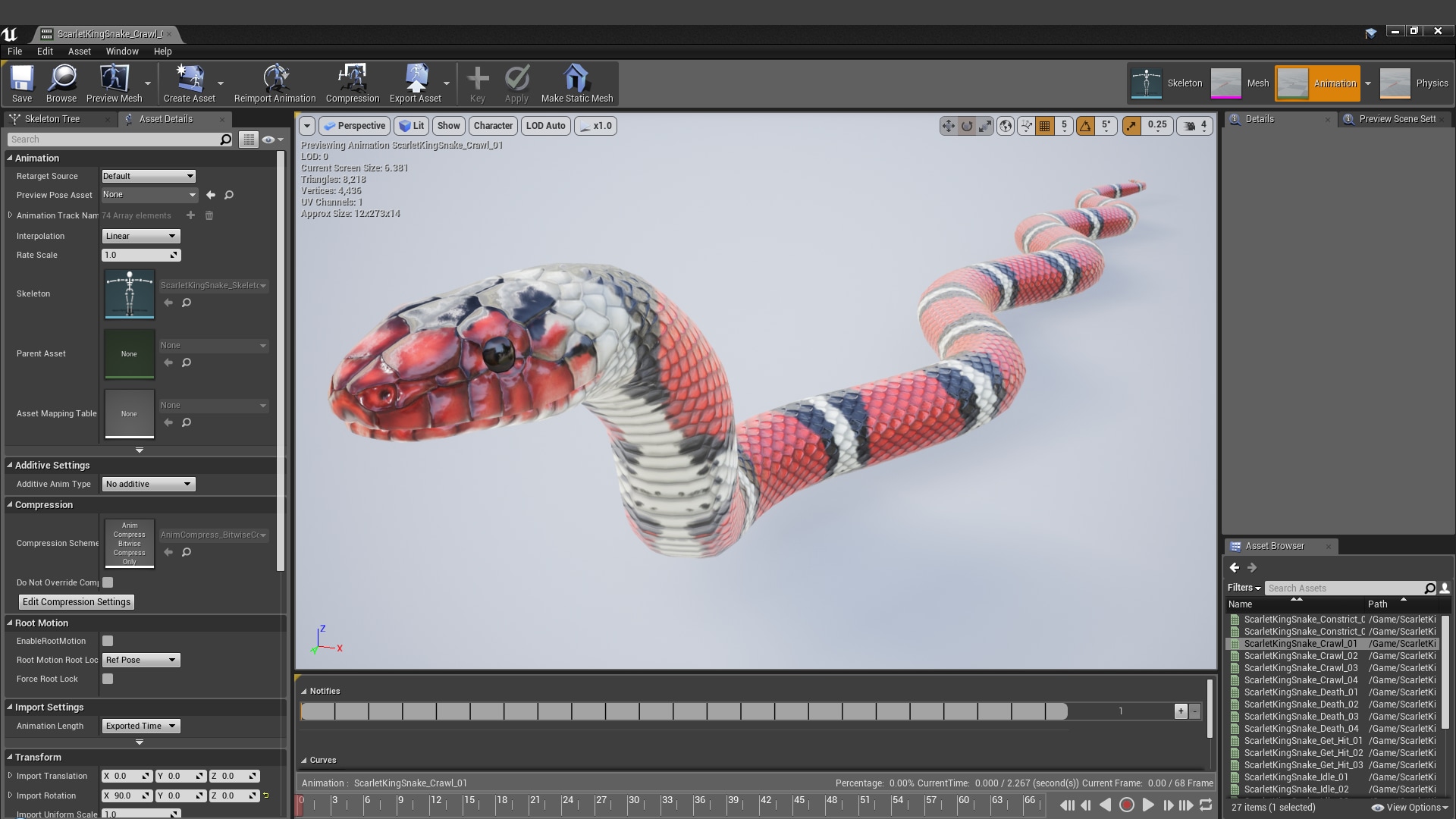 Animated Snakes PBR Volume 1 in Characters - UE Marketplace