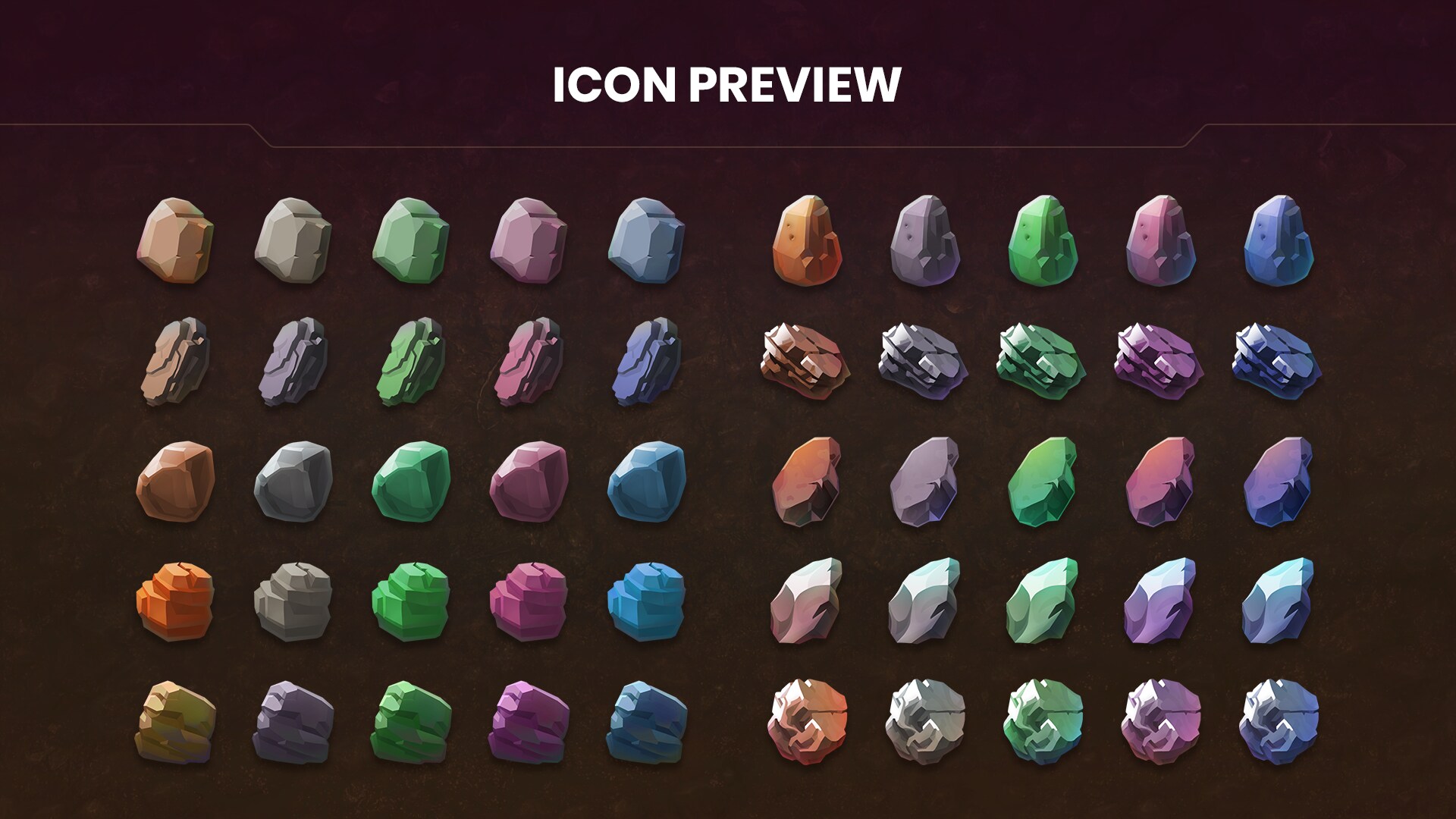 2D Icons - 150 Fantasy Ore Icon in 2D Assets - UE Marketplace