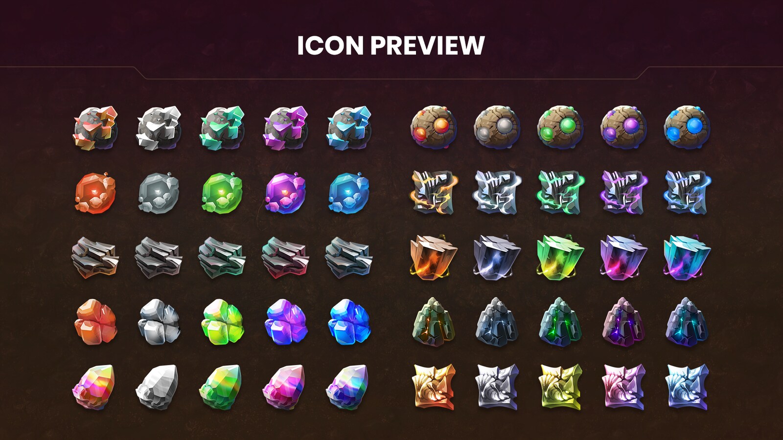 2D Icons - 150 Fantasy Ore Icon in 2D Assets - UE Marketplace