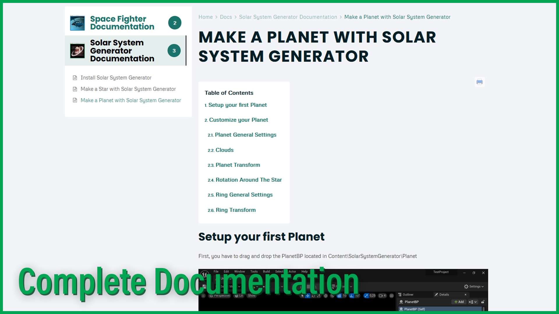 Solar System Generator, 카테고리 블루프린트 - UE 마켓플레이스