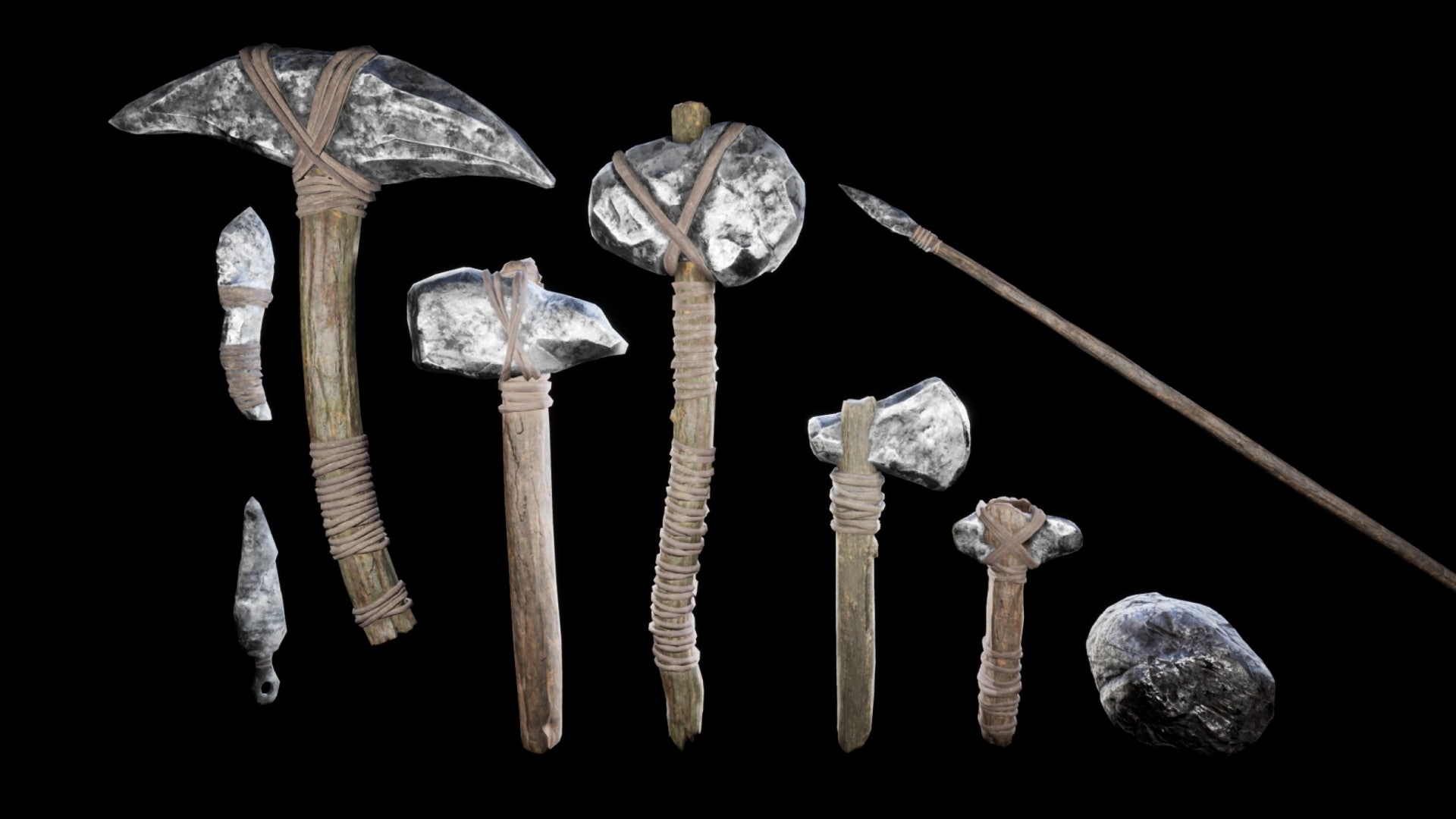 Primitive Stone Age Weapons Pack in Weapons - UE Marketplace