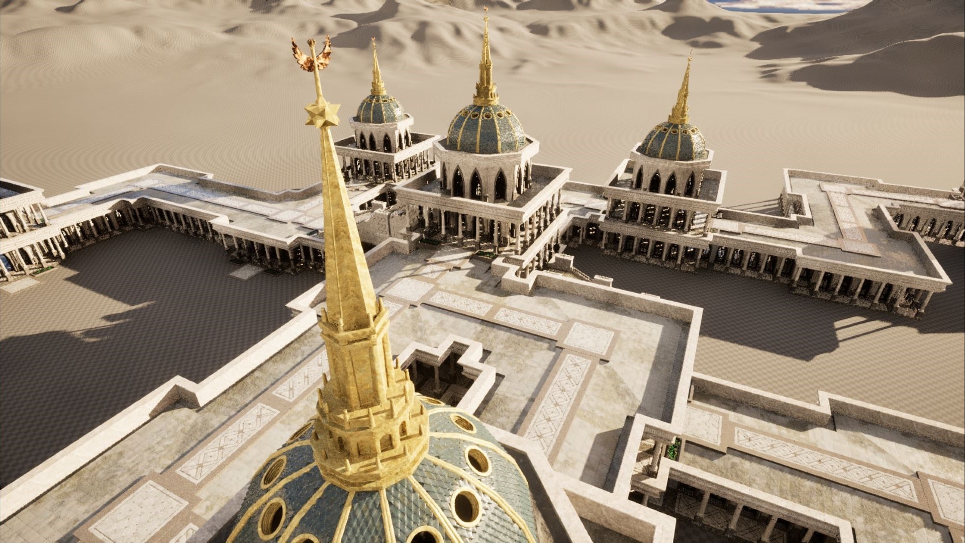 Luxury Palace: Opulent Palace with Gilded Domes and Temple Structures ...