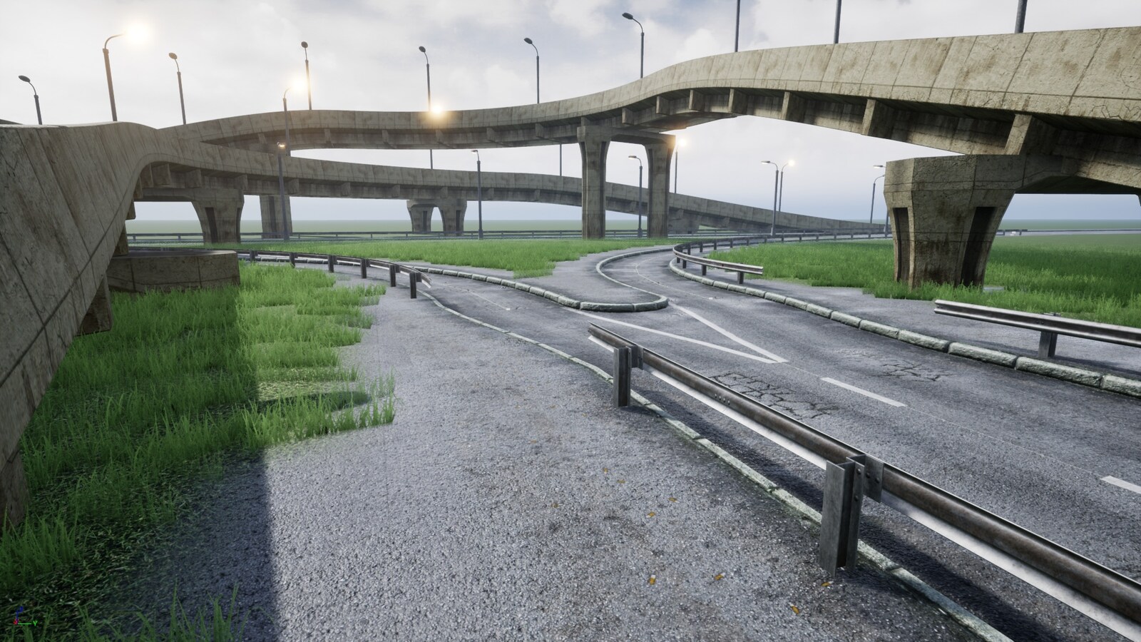 Procedural Road And Highway Tool With Simple Vehicle Traffic In