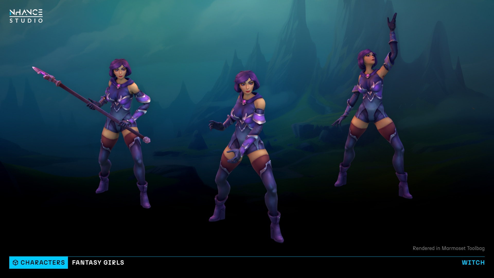 在角色创建的stylized Fantasy Girls Npc Pack 2 虚幻引擎商城