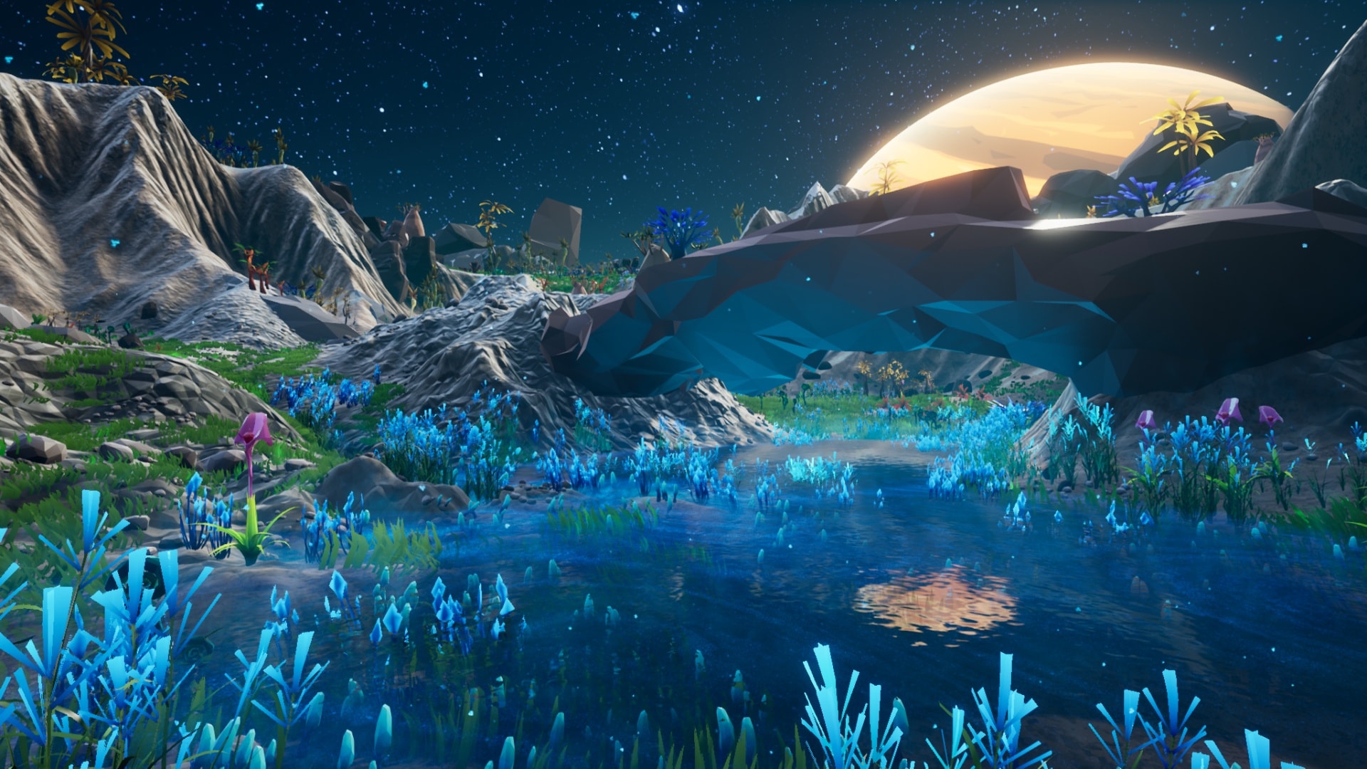 Poly Style Low Poly Alien Planet Fantasy Environment In Environments Ue Marketplace