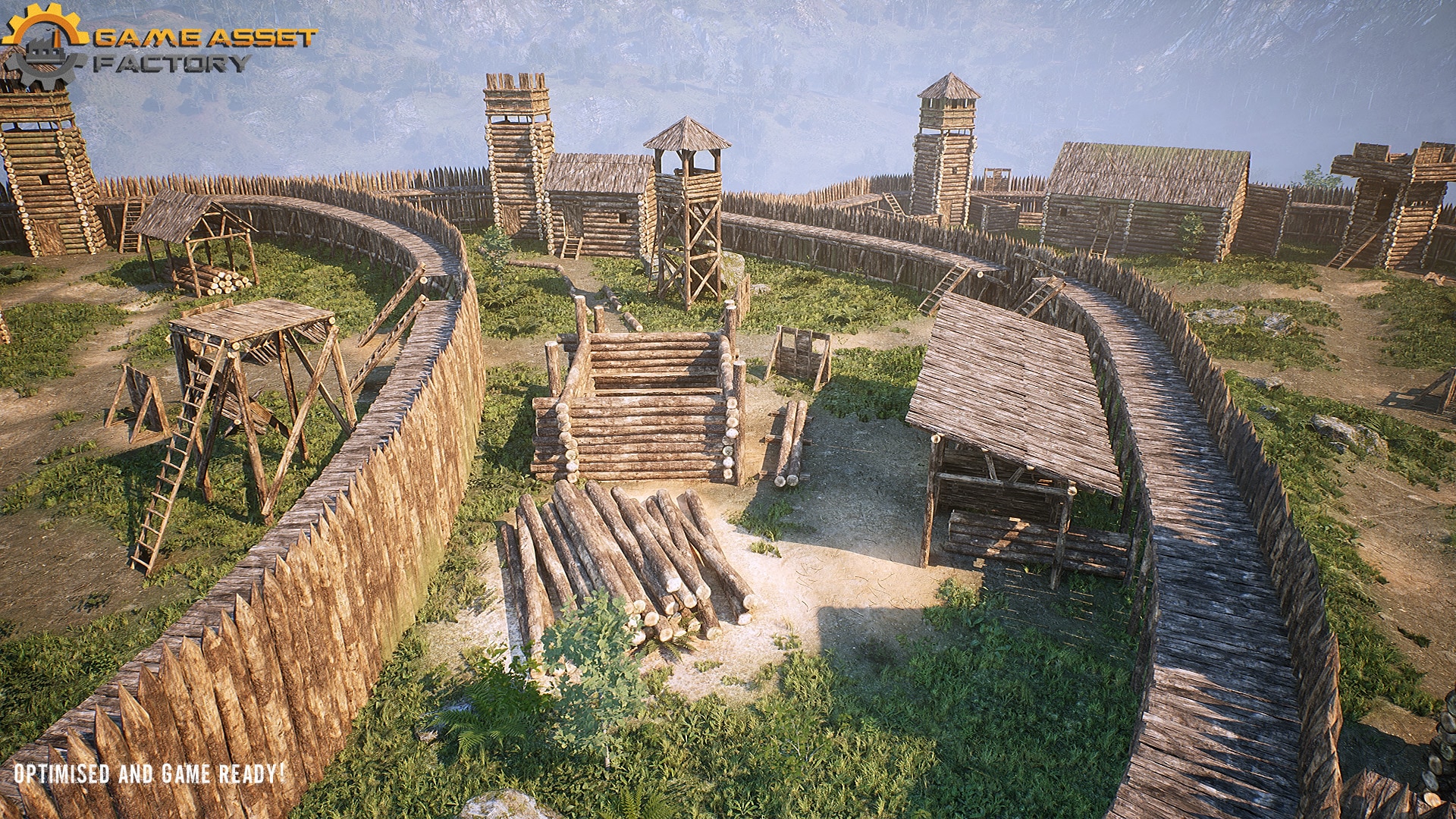 Medieval Wooden Fort Modular in Environments - UE Marketplace