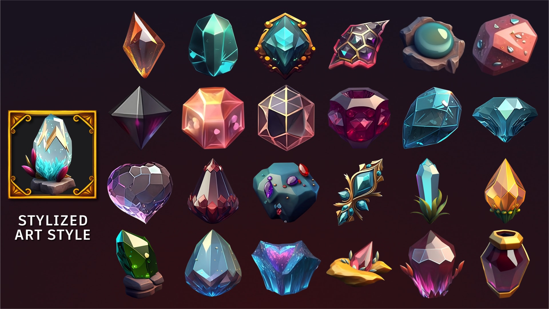 Gemstone Icons in 2D Assets - UE Marketplace - verloop.io