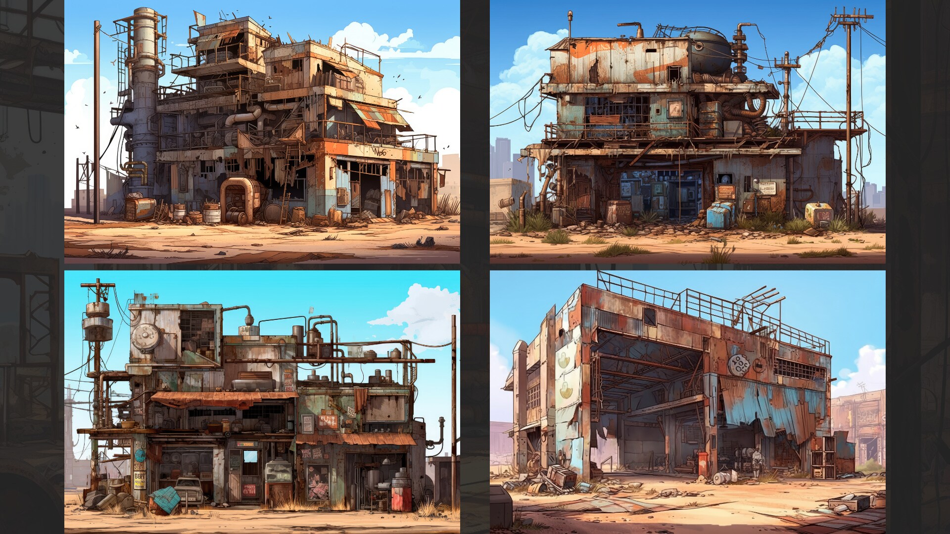 BACKGROUND - Stylized Post Apocalyptic 1 in 2D Assets - UE Marketplace