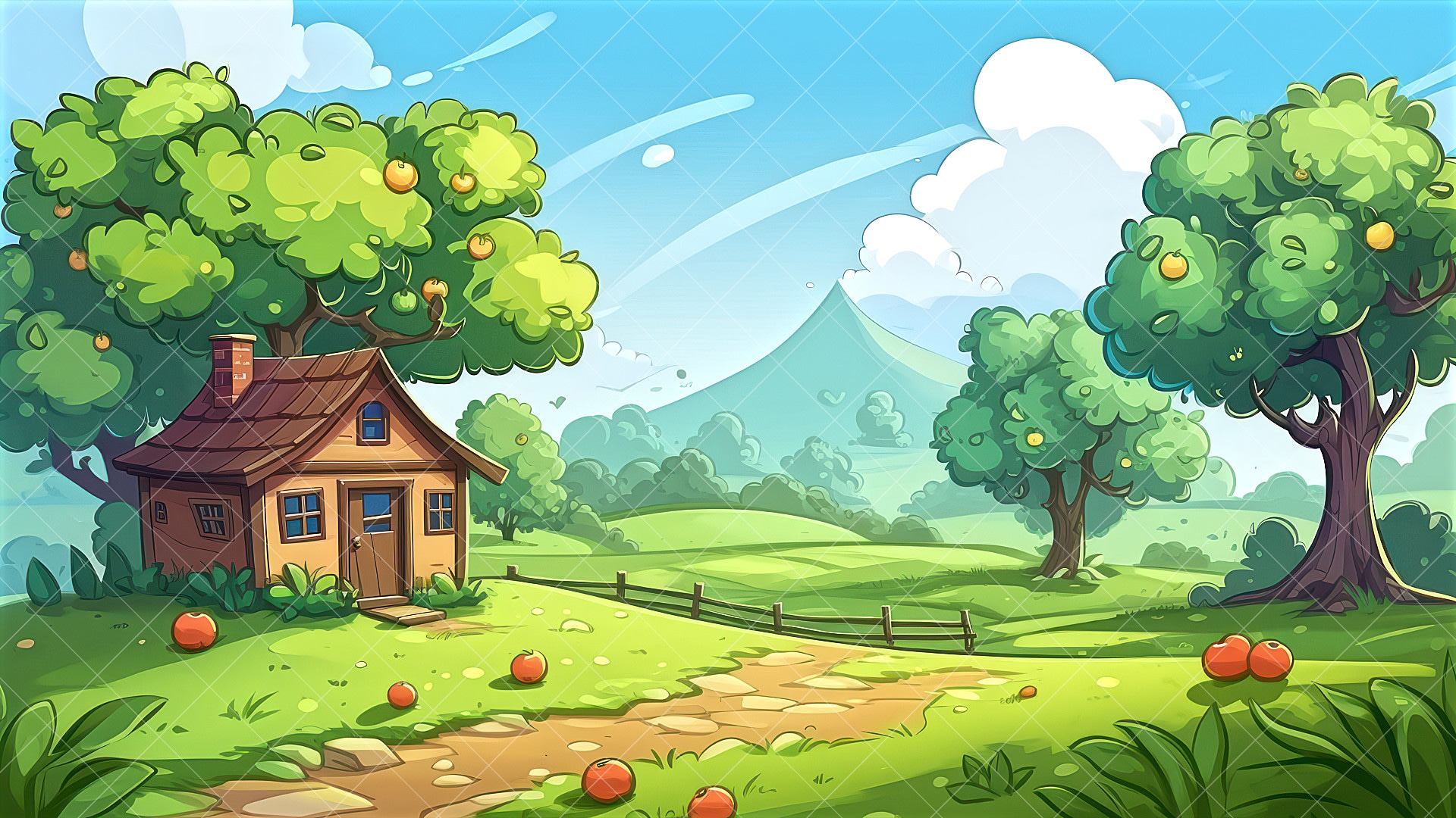 BACKGROUND - Cartoon Cottage 2 in 2D Assets - UE Marketplace