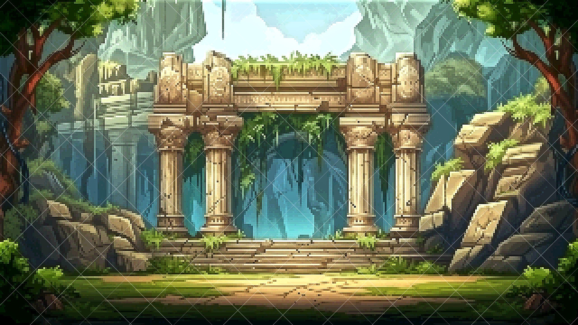 BACKGROUND - Pixel Battle Arena 1 in 2D Assets - UE Marketplace