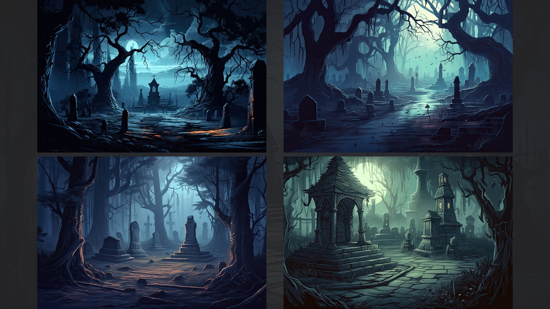 BACKGROUND - Stylized Haunted 1：2Dアセット - UE マーケットプレイス