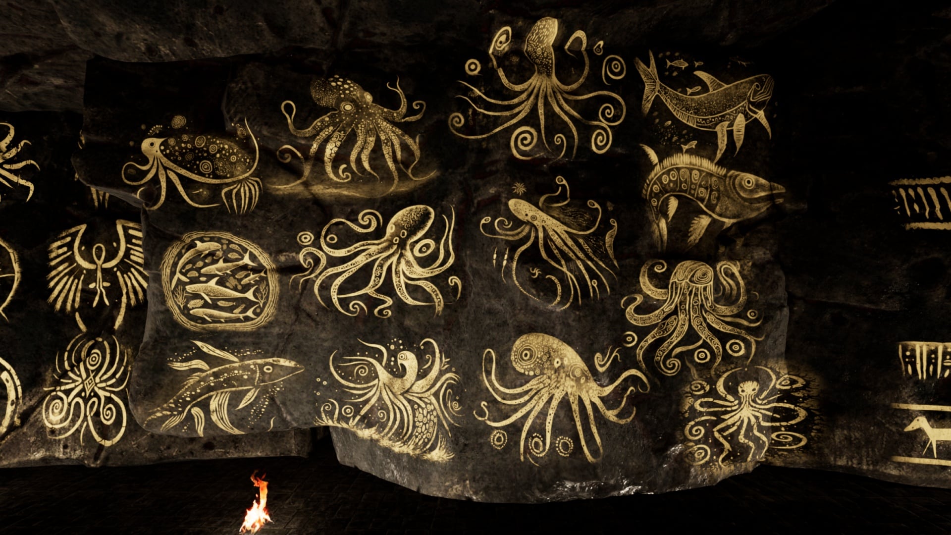 在贴图创建的150 Cave Paintings Decal Mega Pack - 虚幻引擎商城