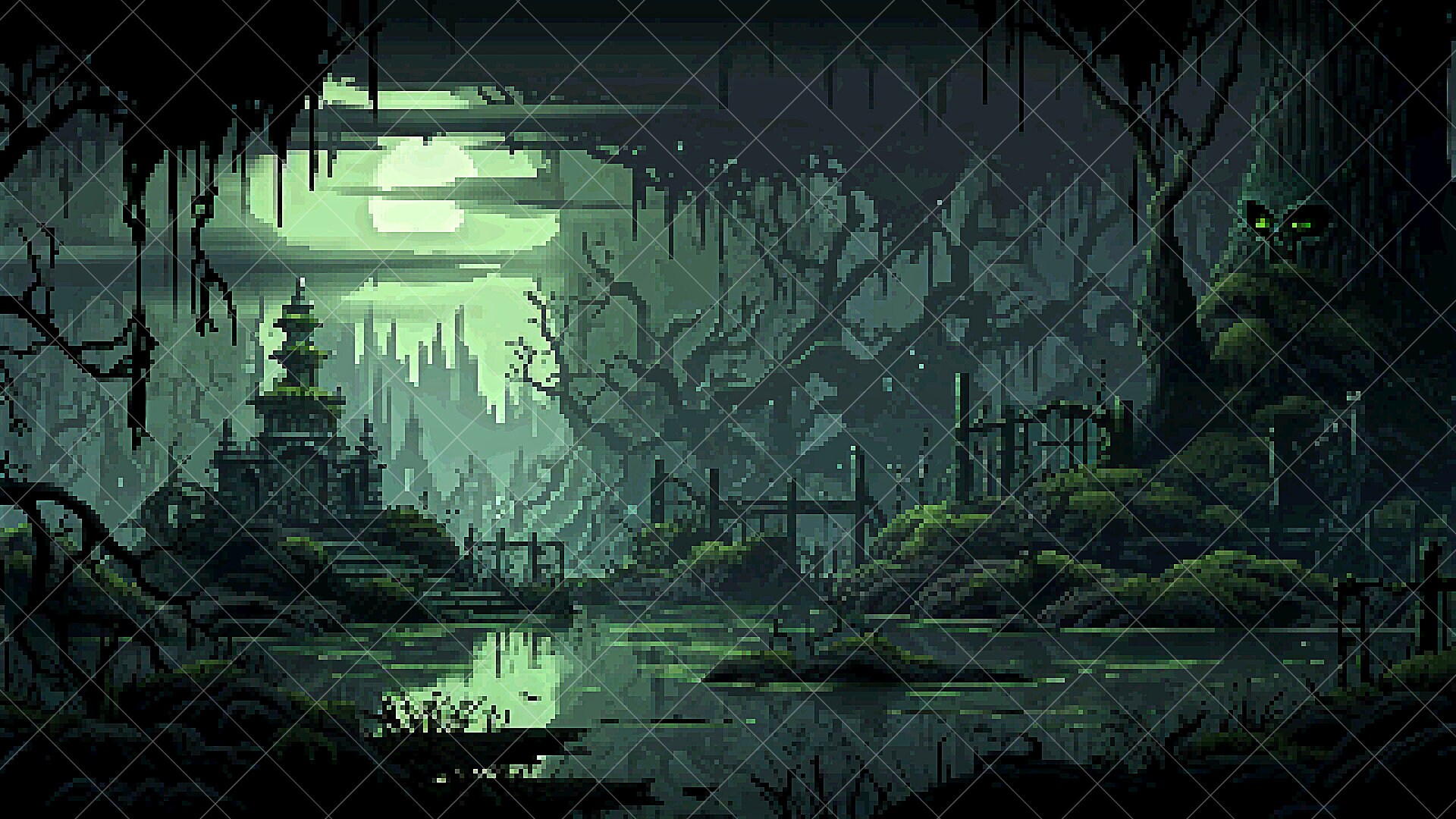 在二维资源创建的BACKGROUND - Pixel Swamp 2 - 虚幻引擎商城