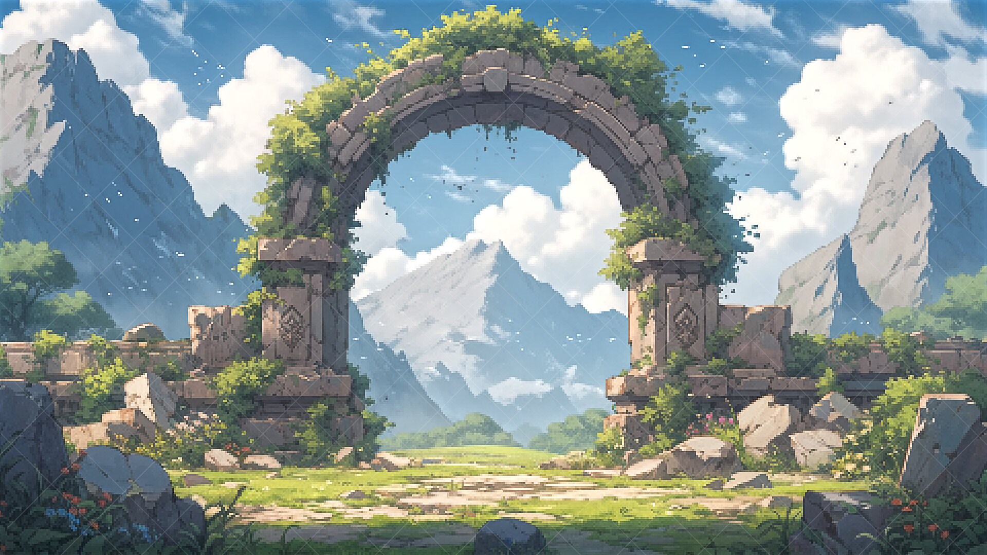 BACKGROUND - Pixel Mountain 2, 카테고리 2D 애셋 - UE 마켓플레이스