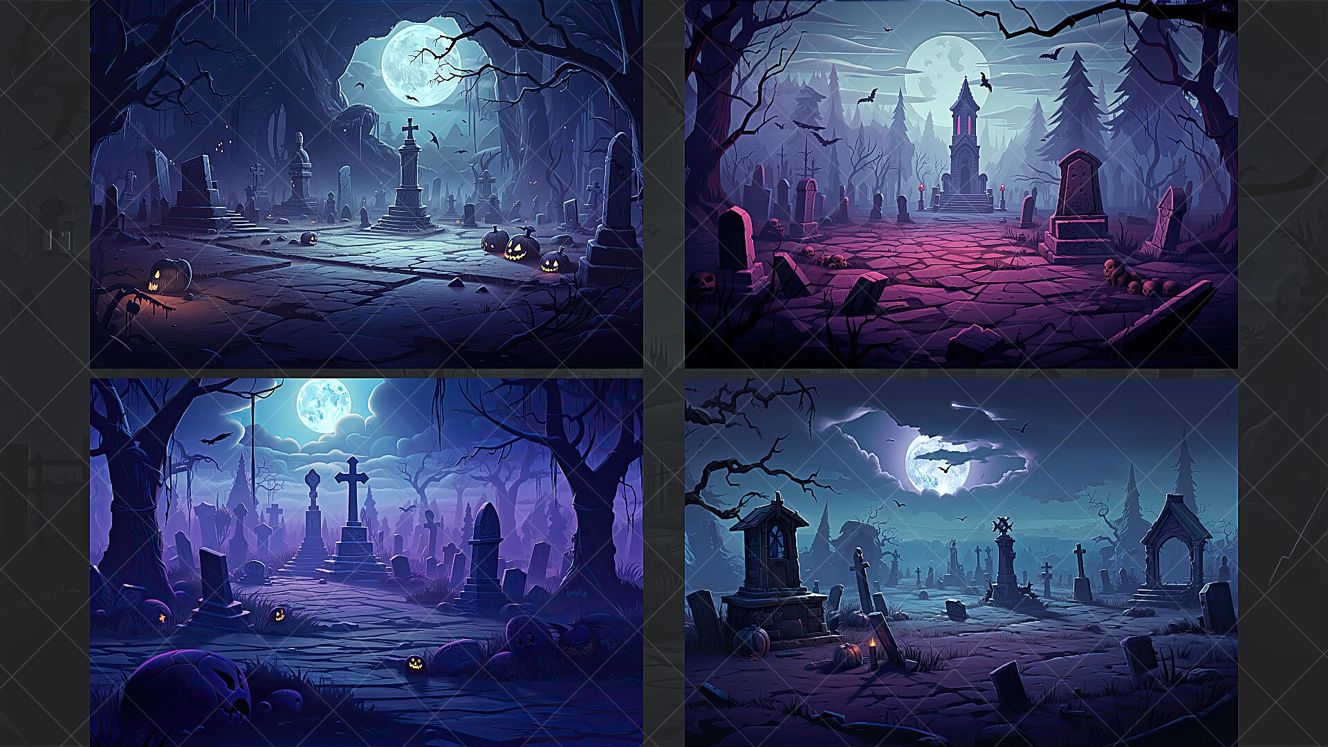 BACKGROUND - Stylized Graveyard 2 in 2D Assets - UE Marketplace