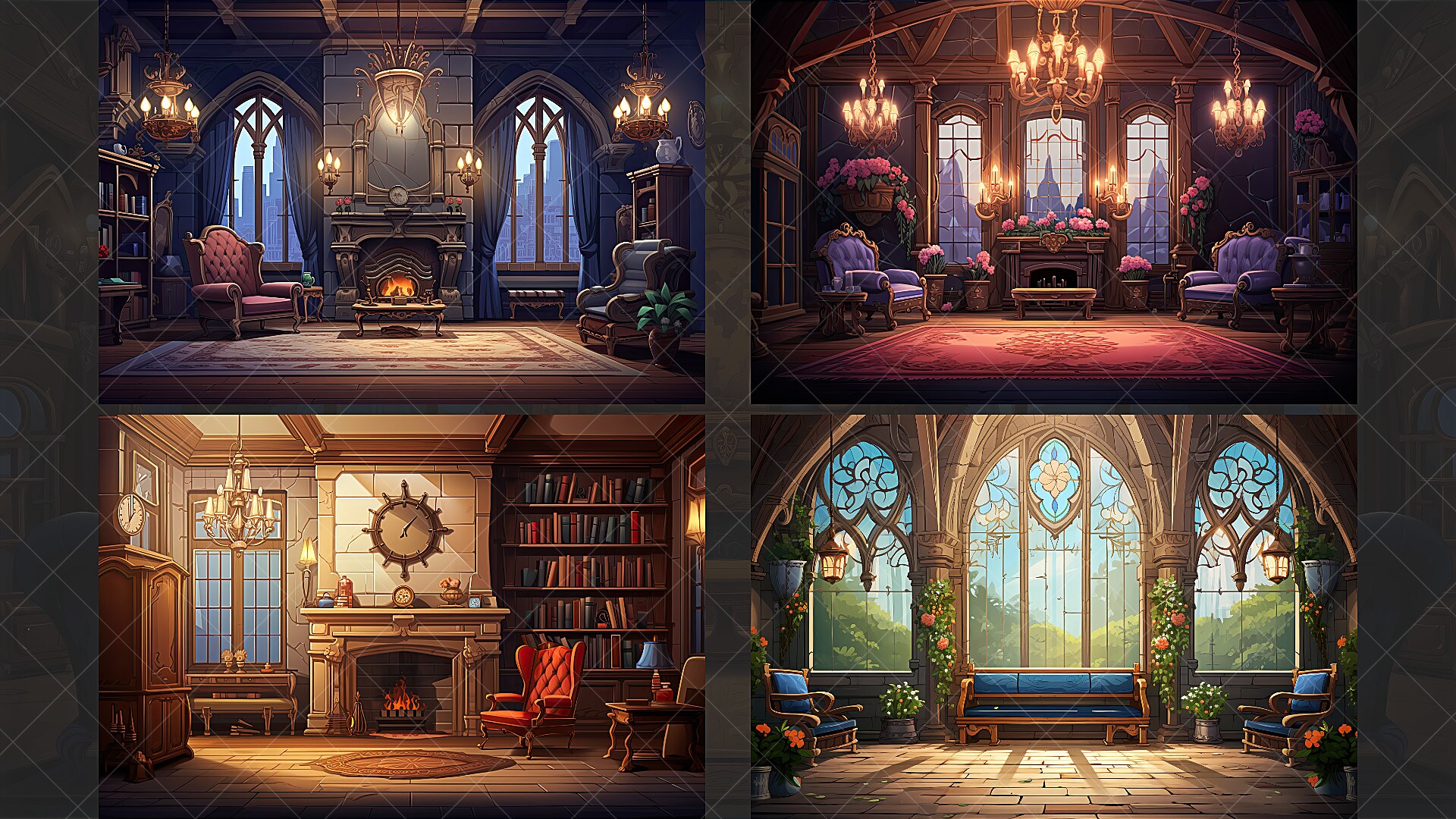 BACKGROUND - Stylized Mansion Interior 1：2Dアセット - UE マーケットプレイス