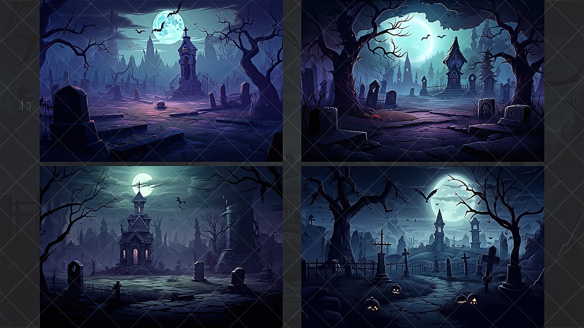 BACKGROUND - Stylized Graveyard 1：2Dアセット - UE マーケットプレイス