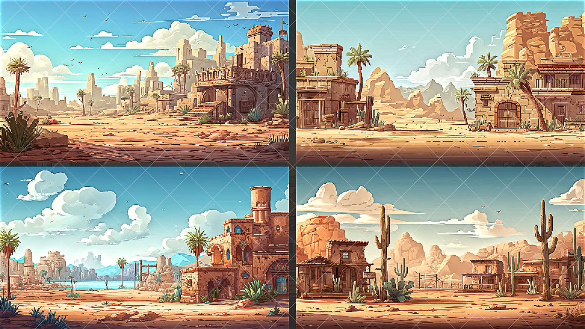 Background Pixel Town 2 In 2d Assets Ue Marketplace