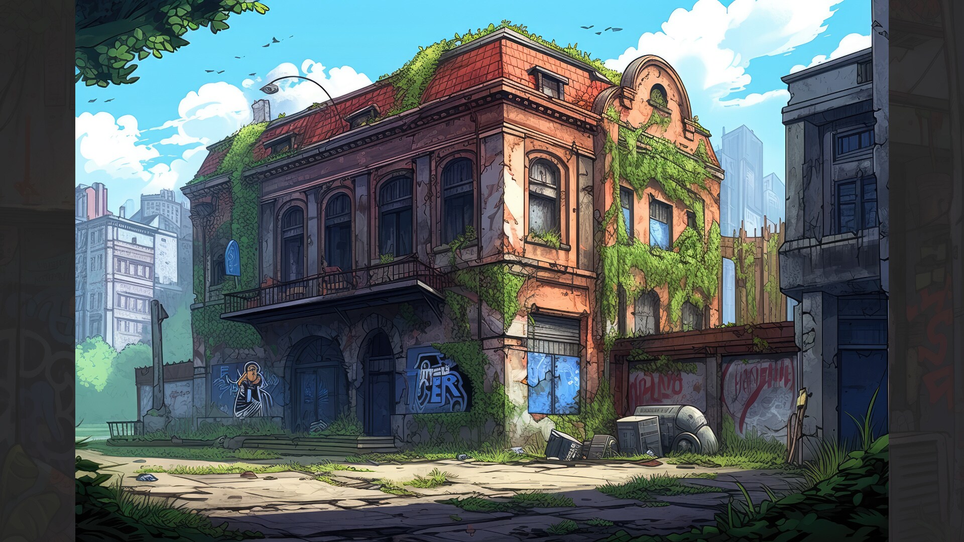 BACKGROUND - Stylized Post Apocalyptic 1 in 2D Assets - UE Marketplace