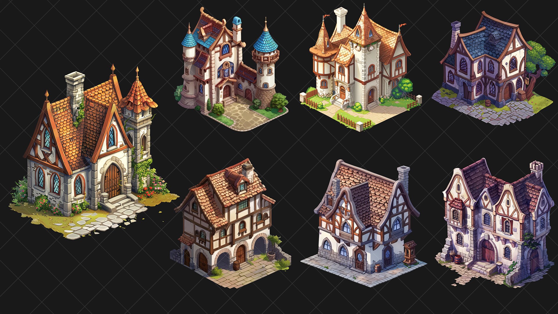ISOMETRIC - Fantasy Medieval House 1, 카테고리 2D 애셋 - UE 마켓플레이스