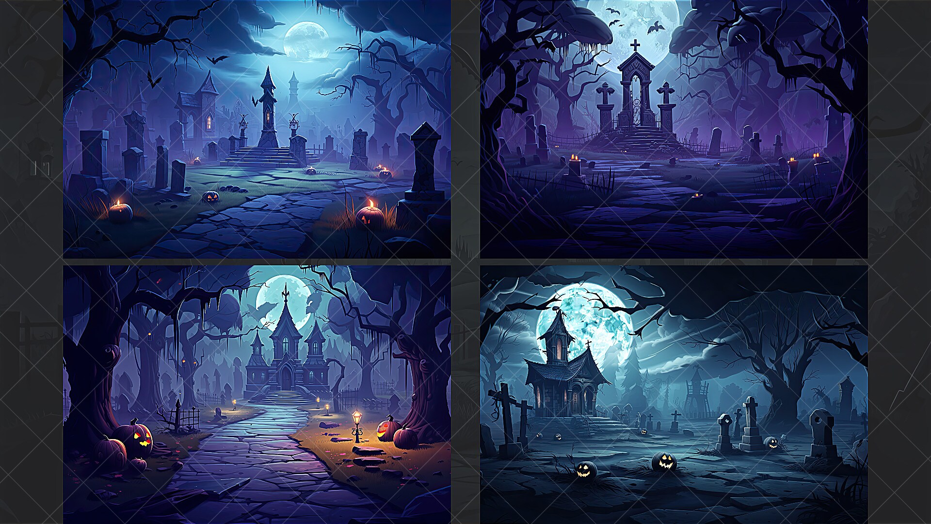 BACKGROUND - Stylized Graveyard 1：2Dアセット - UE マーケットプレイス