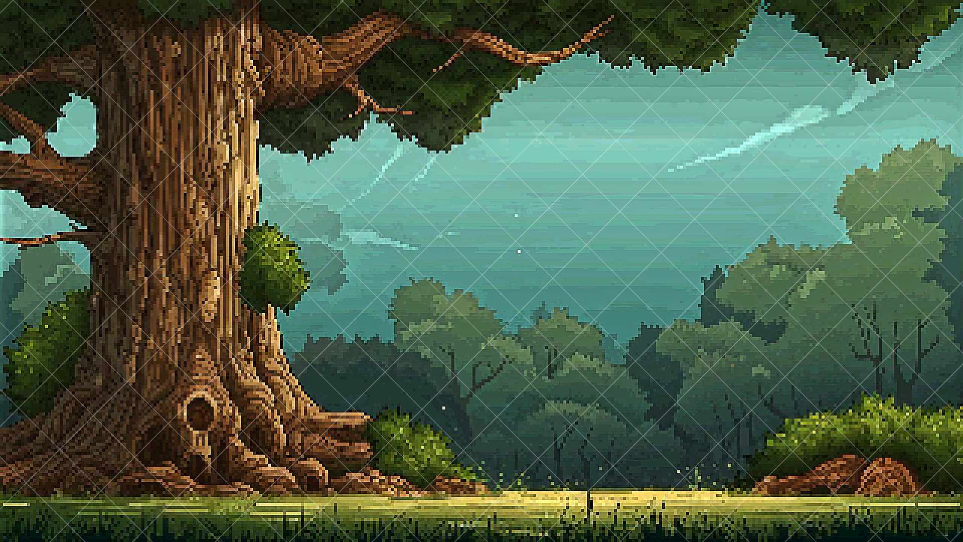 在二维资源创建的BACKGROUND - Pixel Hollow 1 - 虚幻引擎商城