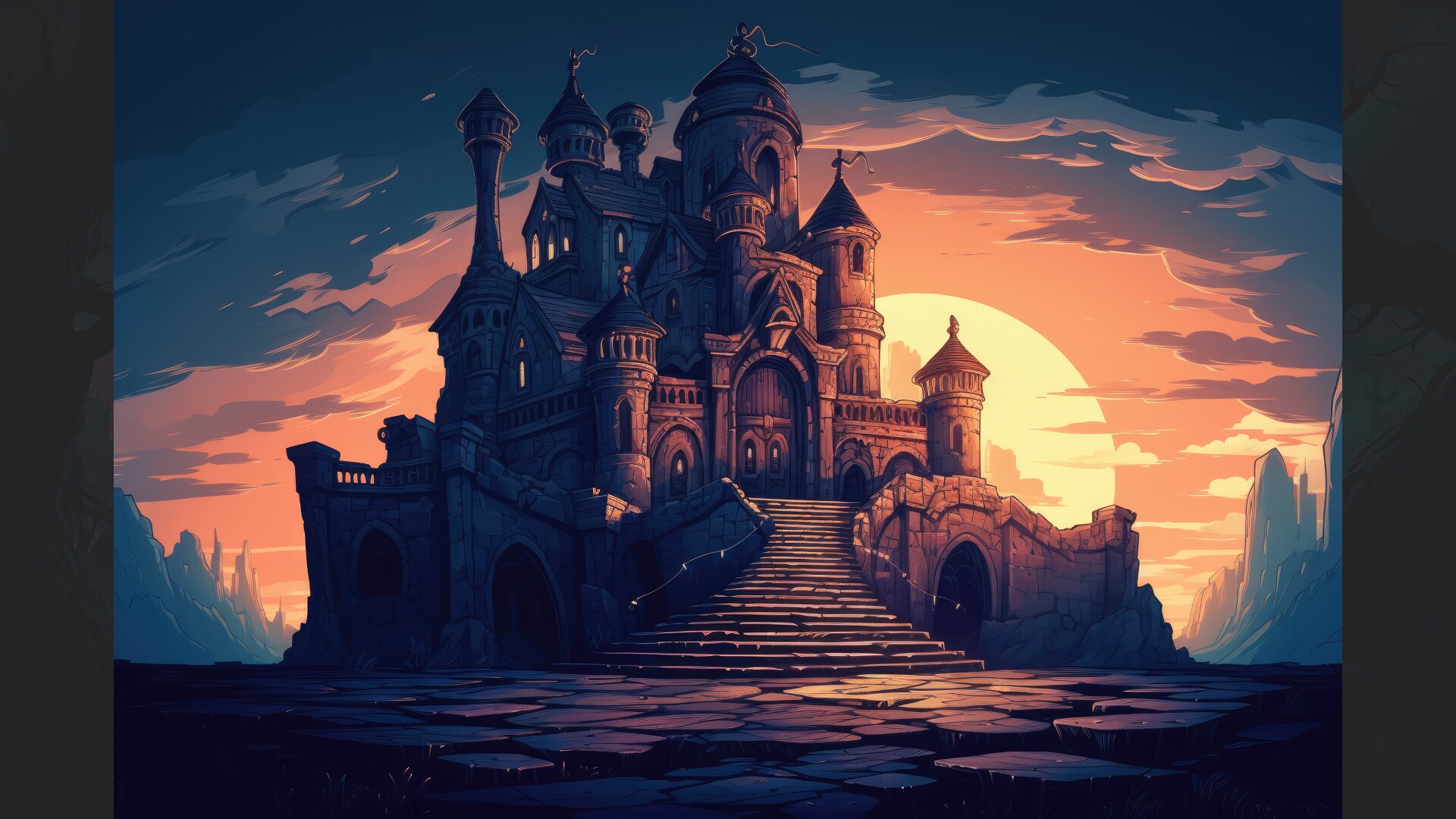 BACKGROUND - Stylized Haunted 1：2Dアセット - UE マーケットプレイス