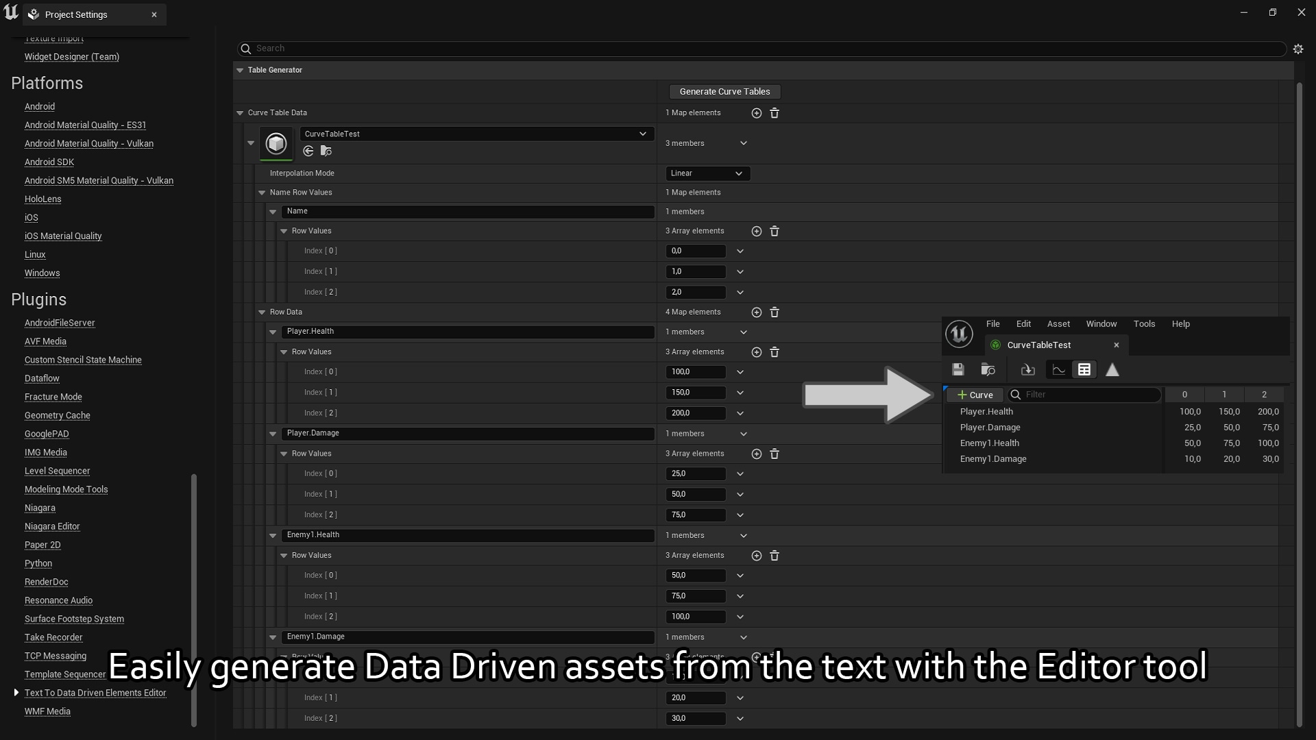 Text To Data Driven Elements In Code Plugins Ue Marketplace