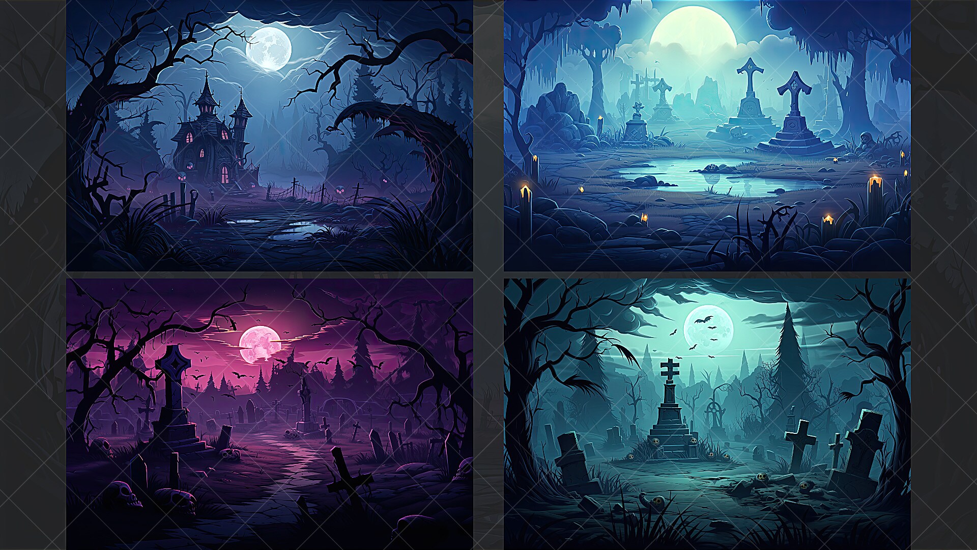 BACKGROUND - Stylized Graveyard 2 in 2D Assets - UE Marketplace