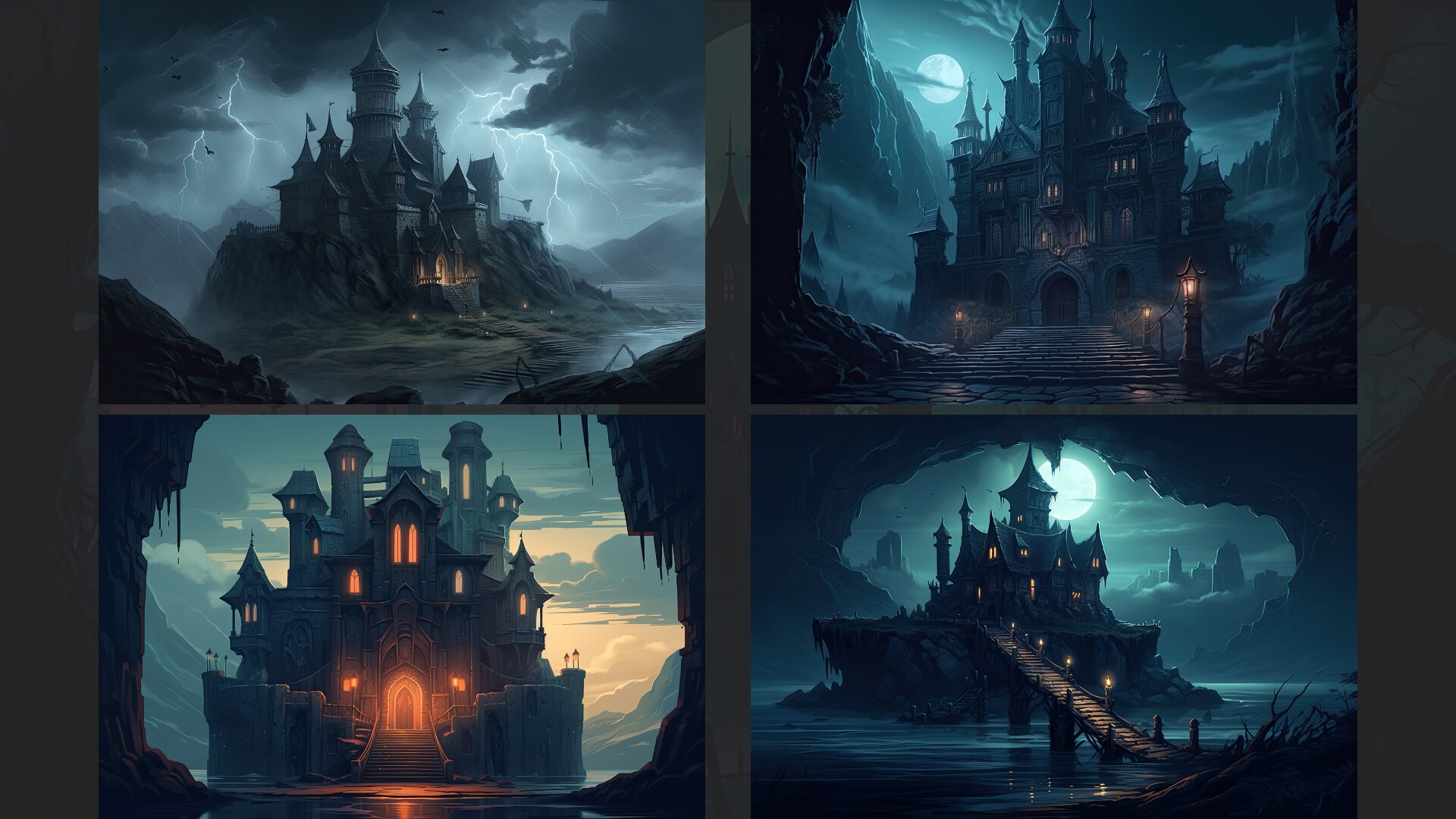 BACKGROUND - Stylized Haunted 1：2Dアセット - UE マーケットプレイス