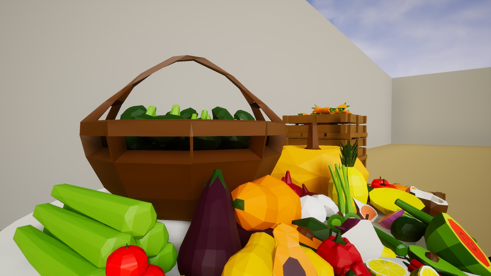 Low Poly Fruits and Vegetables in Props - UE Marketplace