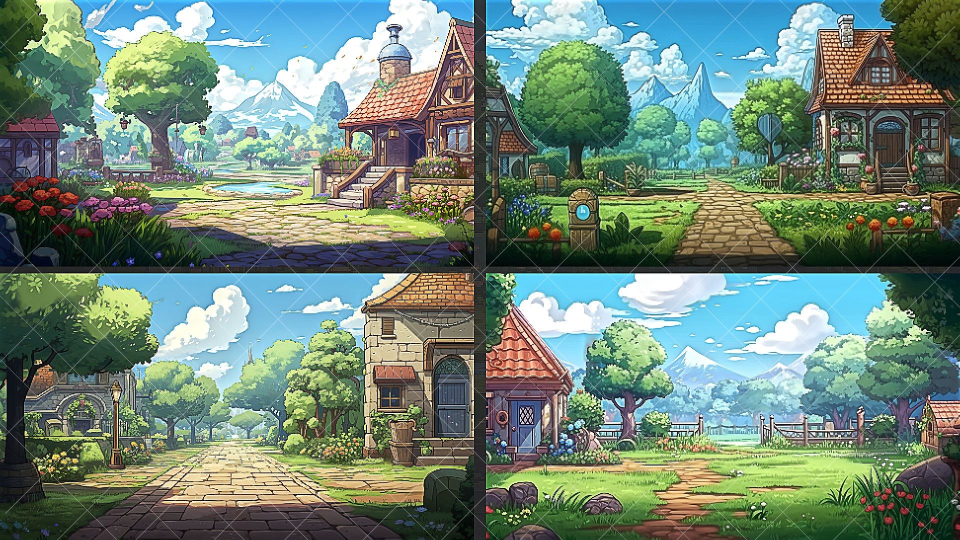 Background Pixel Town 2 In 2d Assets Ue Marketplace