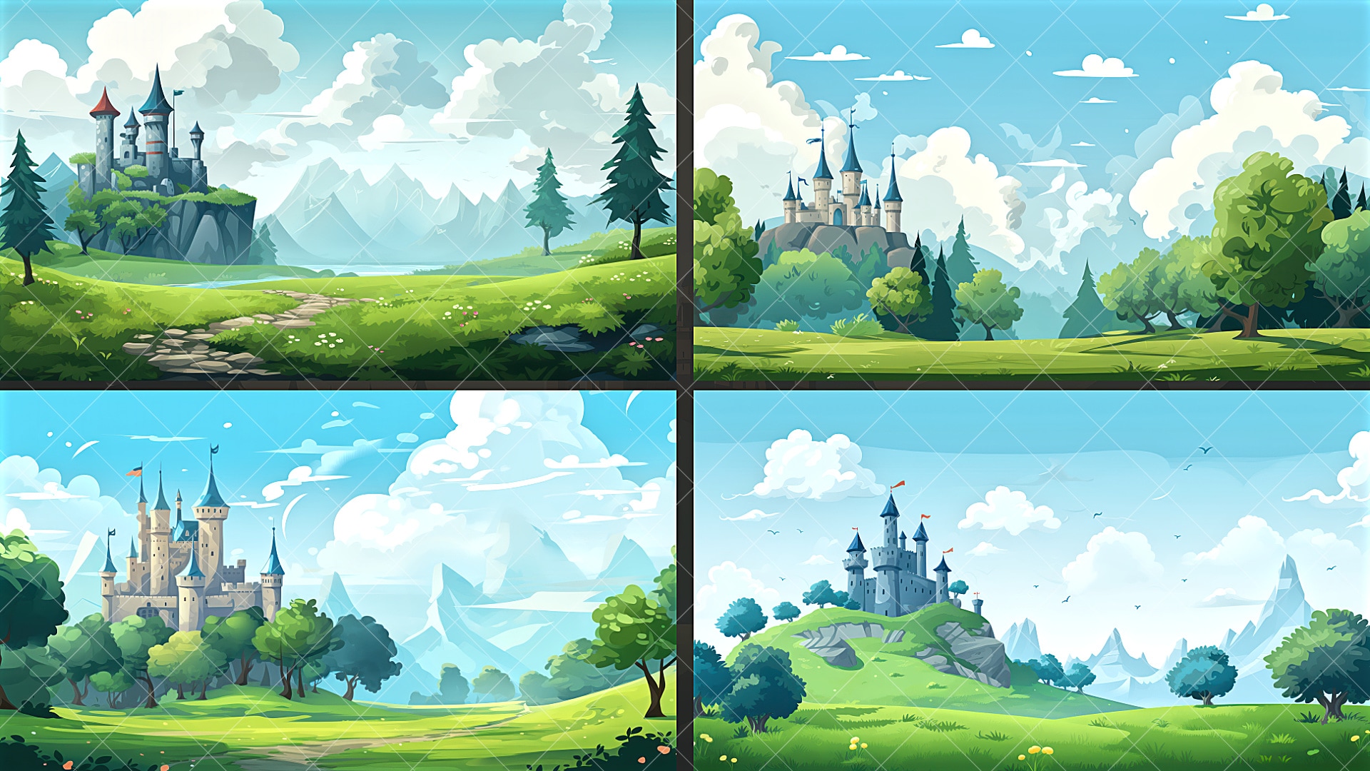 BACKGROUND - Vector Castle 1：2Dアセット - UE マーケットプレイス