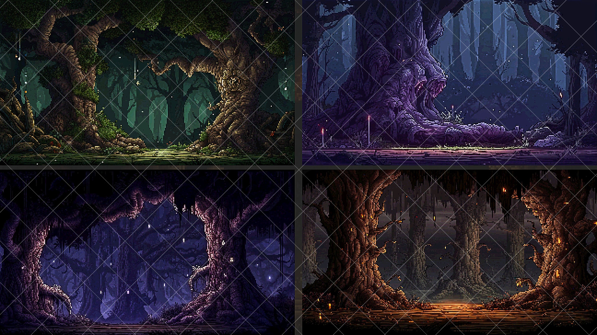 在二维资源创建的BACKGROUND - Pixel Hollow 1 - 虚幻引擎商城