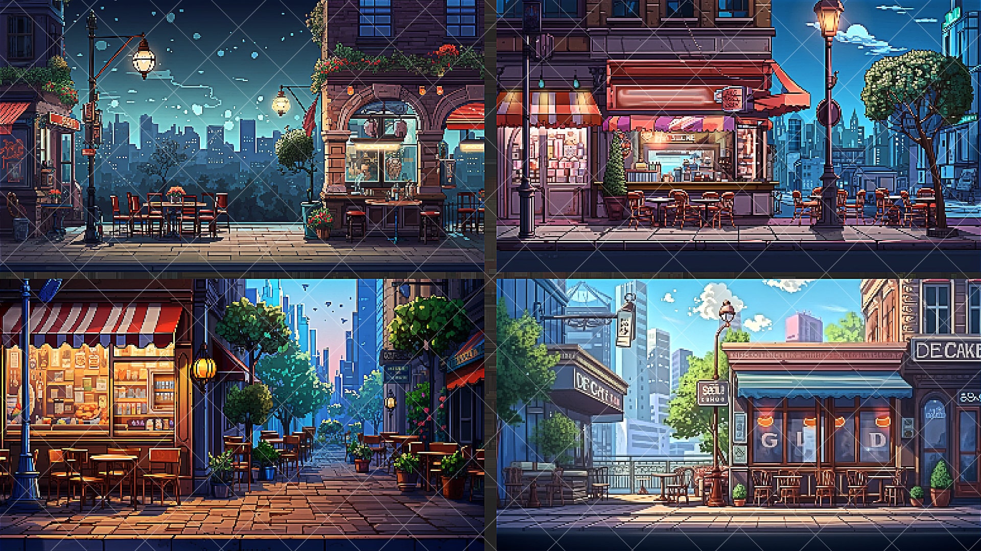 Pixel art illustration Coffeeshop background. Pixelated Cafe. Cozy ...