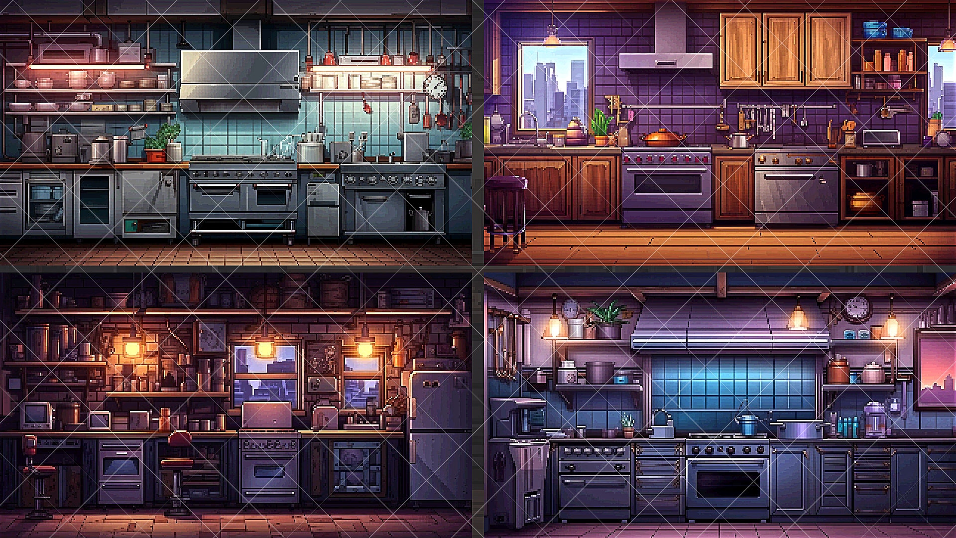 Background Pixel Kitchen 1 In 2d Assets Ue Marketplace