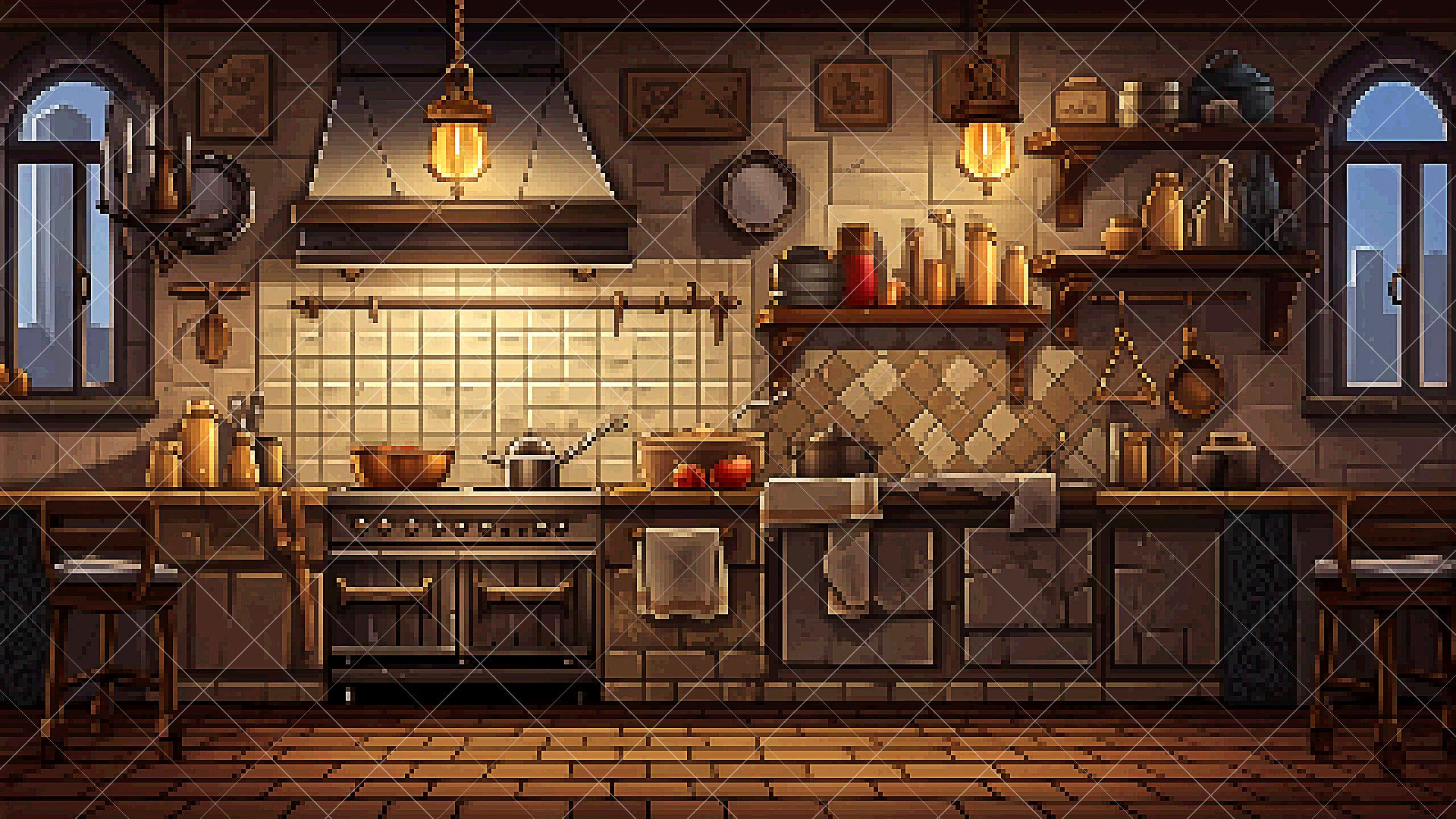 Background Pixel Kitchen 2 In 2d Assets Ue Marketplace