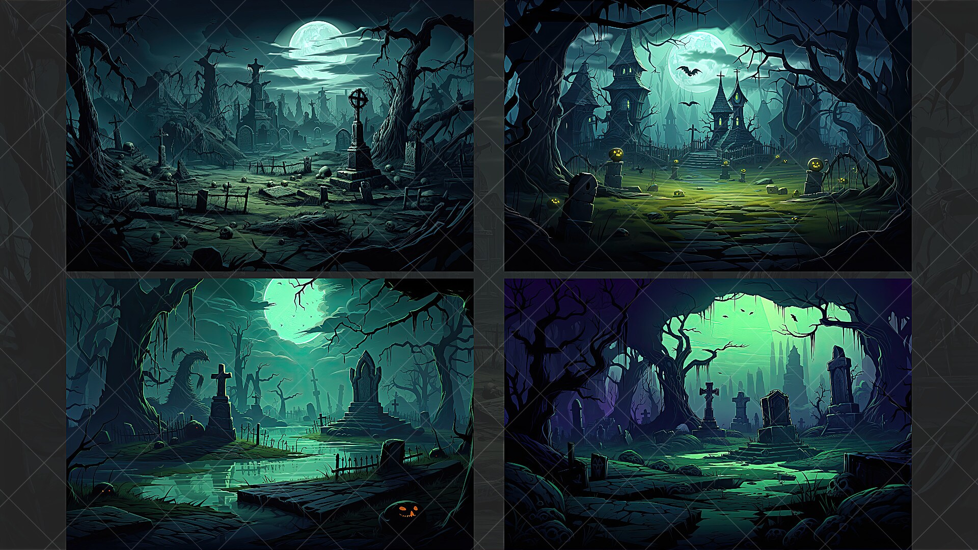 BACKGROUND - Stylized Graveyard 2 in 2D Assets - UE Marketplace