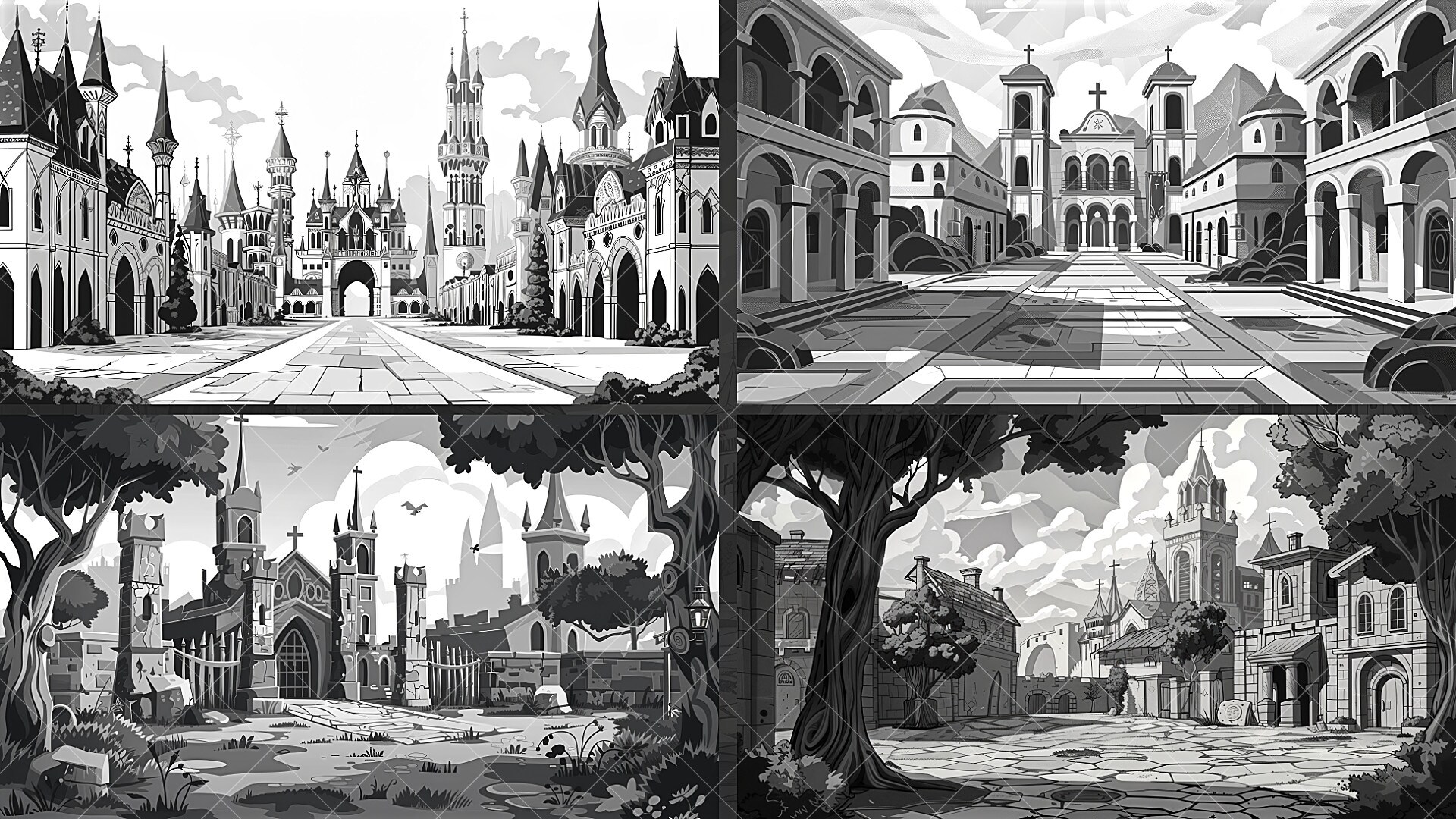 BACKGROUND - Vintage Cartoon Medieval 2：2Dアセット - UE マーケットプレイス