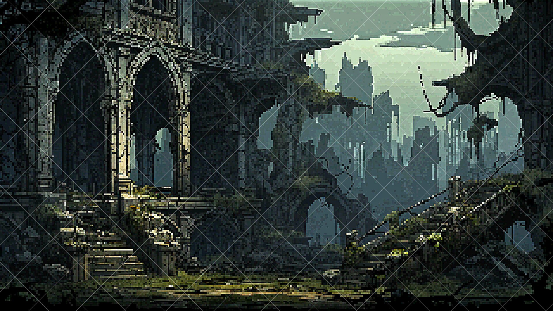 在二维资源创建的BACKGROUND - Pixel Hollow 1 - 虚幻引擎商城