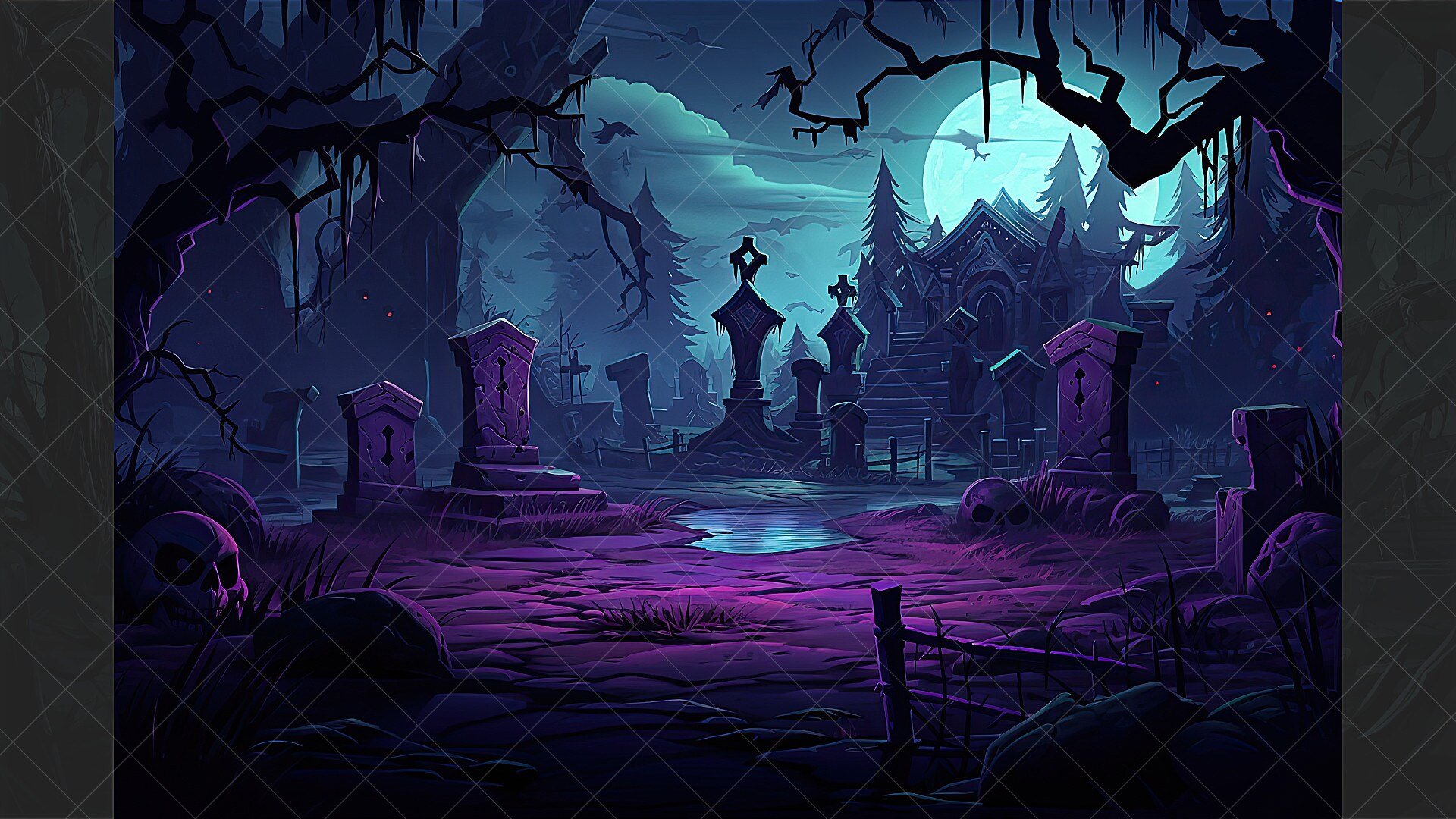 BACKGROUND - Stylized Graveyard 2 in 2D Assets - UE Marketplace