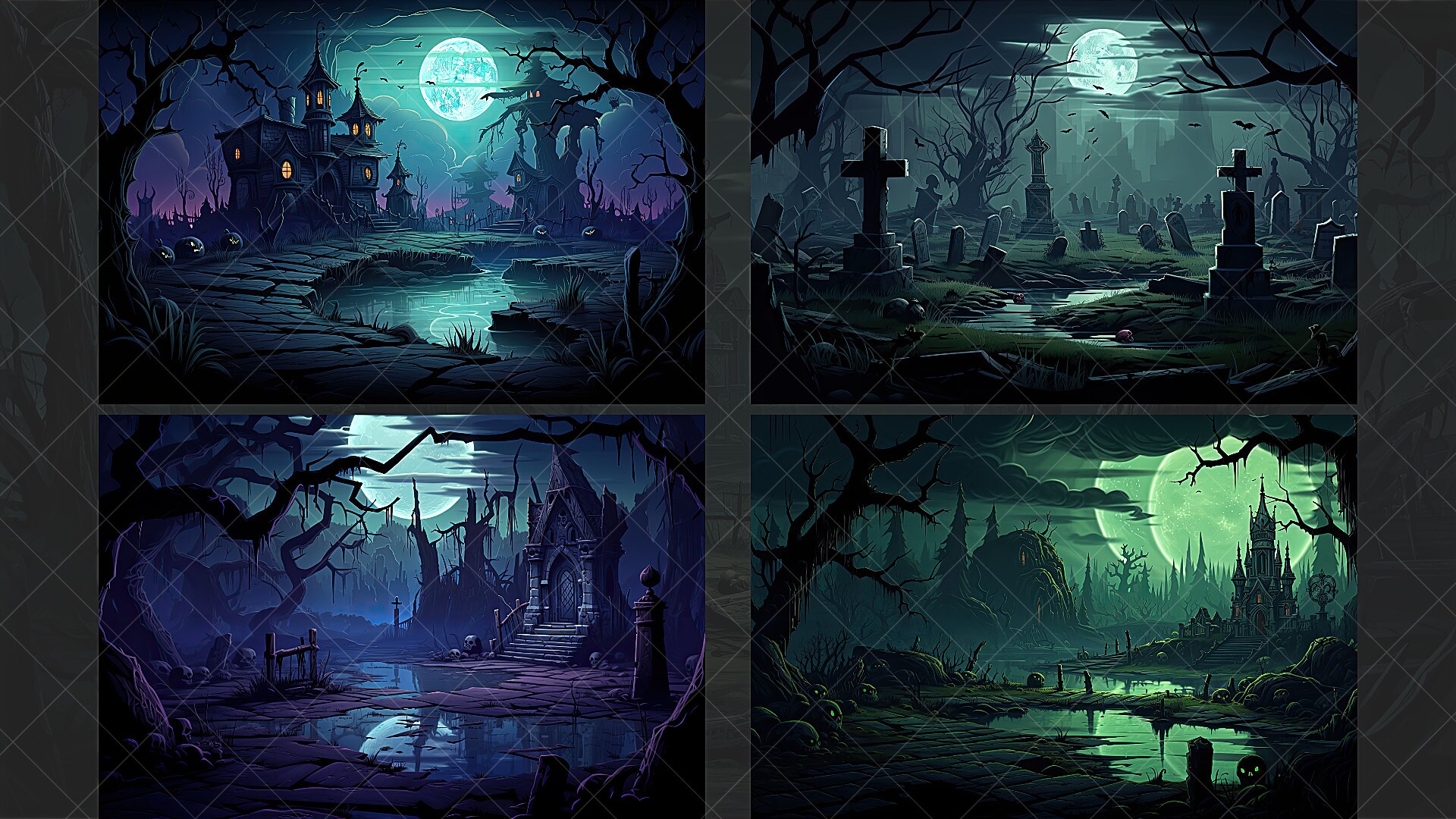 BACKGROUND - Stylized Graveyard 2 in 2D Assets - UE Marketplace